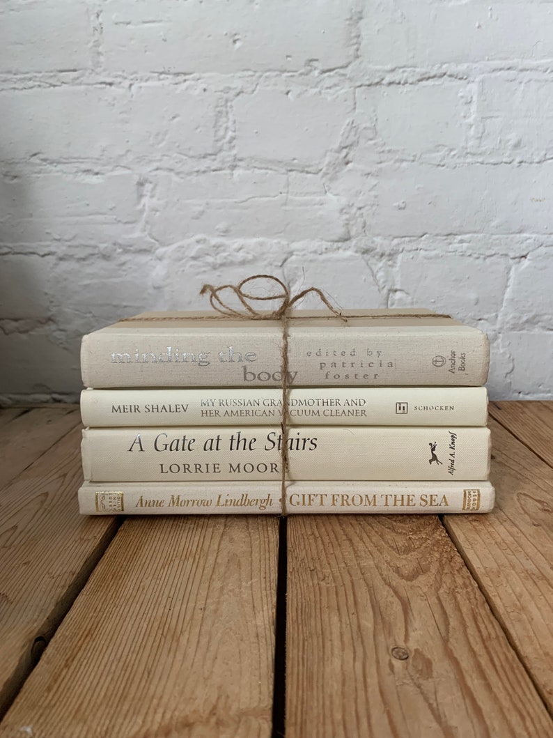 Ivory Decorative Book Stack, Ivory Prop Staging Styling Books, off ...