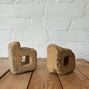 Unique Stone Bookends, Vintage Bookends, One of a Kind Pair of ...