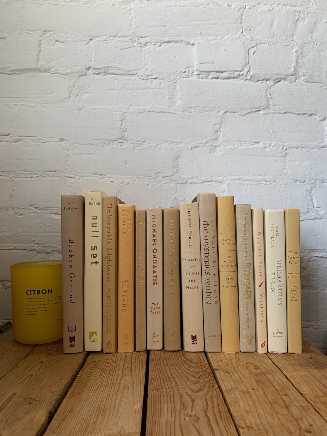 Custom Neutral Book Stack, Decorative Books for Shelf Staging, Books by ...