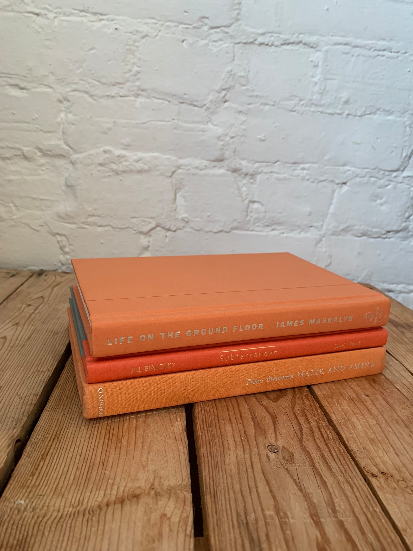 Orange Book Stack, Orange Book Decor, Decorative Display Books, Books ...
