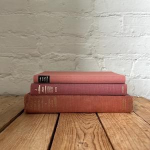 Rose Staging Books, Soft Pink Bookshelf Decor, Blush Book Stack, Warm ...