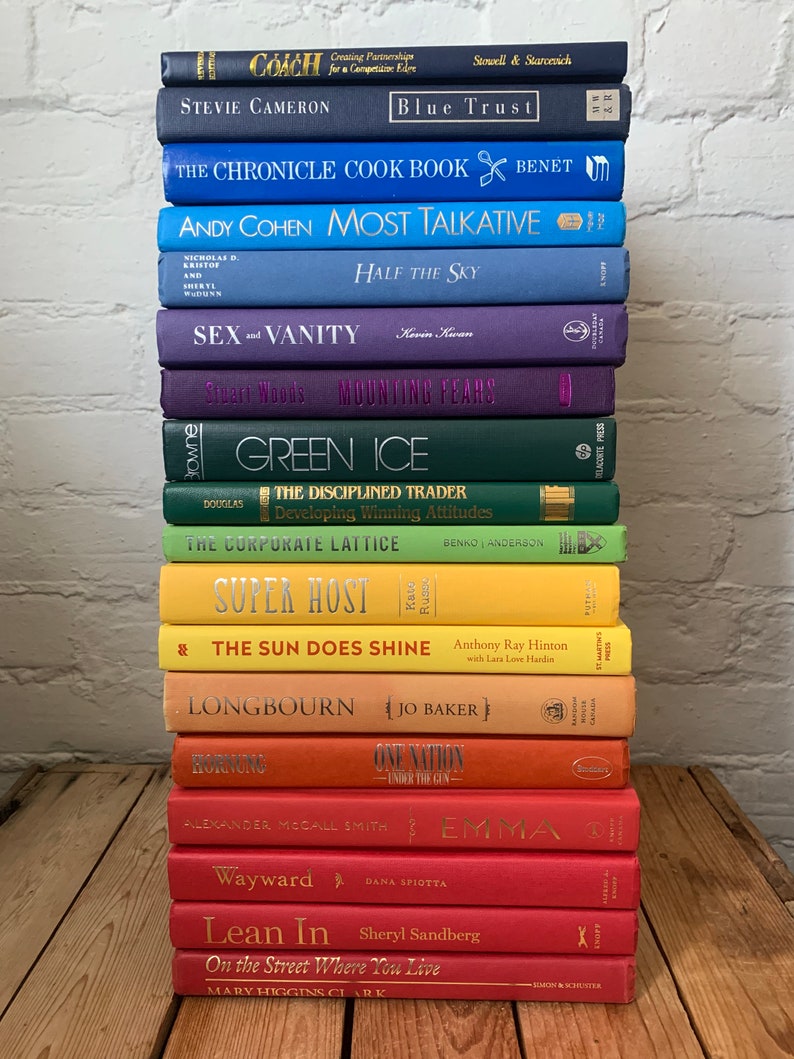 Rainbow Book Decor, Decorative Book Stack, Rainbow Decor, Kids Room ...
