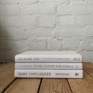 White Book Stack, White Shelf Aesthetic, White Themed Books, Ivory ...