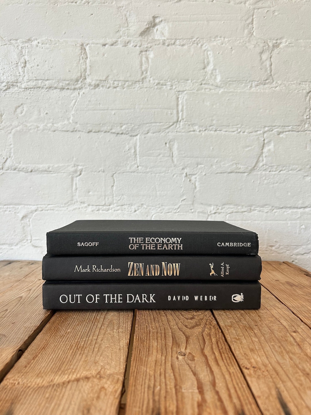 Black Book Stack Decor, Black Coffee Table Books, Books by Color, Black ...