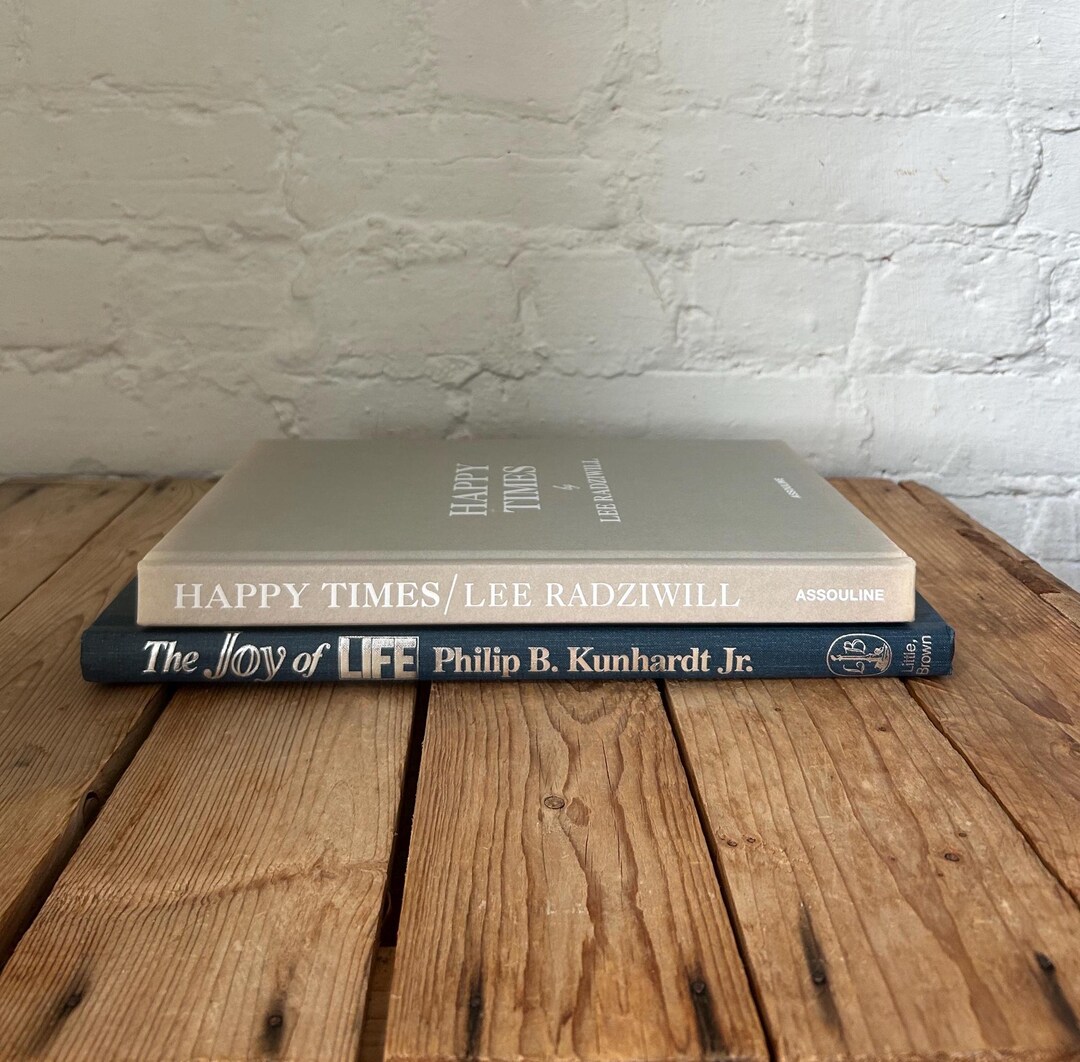 2 Coffee Table Book Set! Exact Denim Blue and Soft Gray Vintage Coffee ...