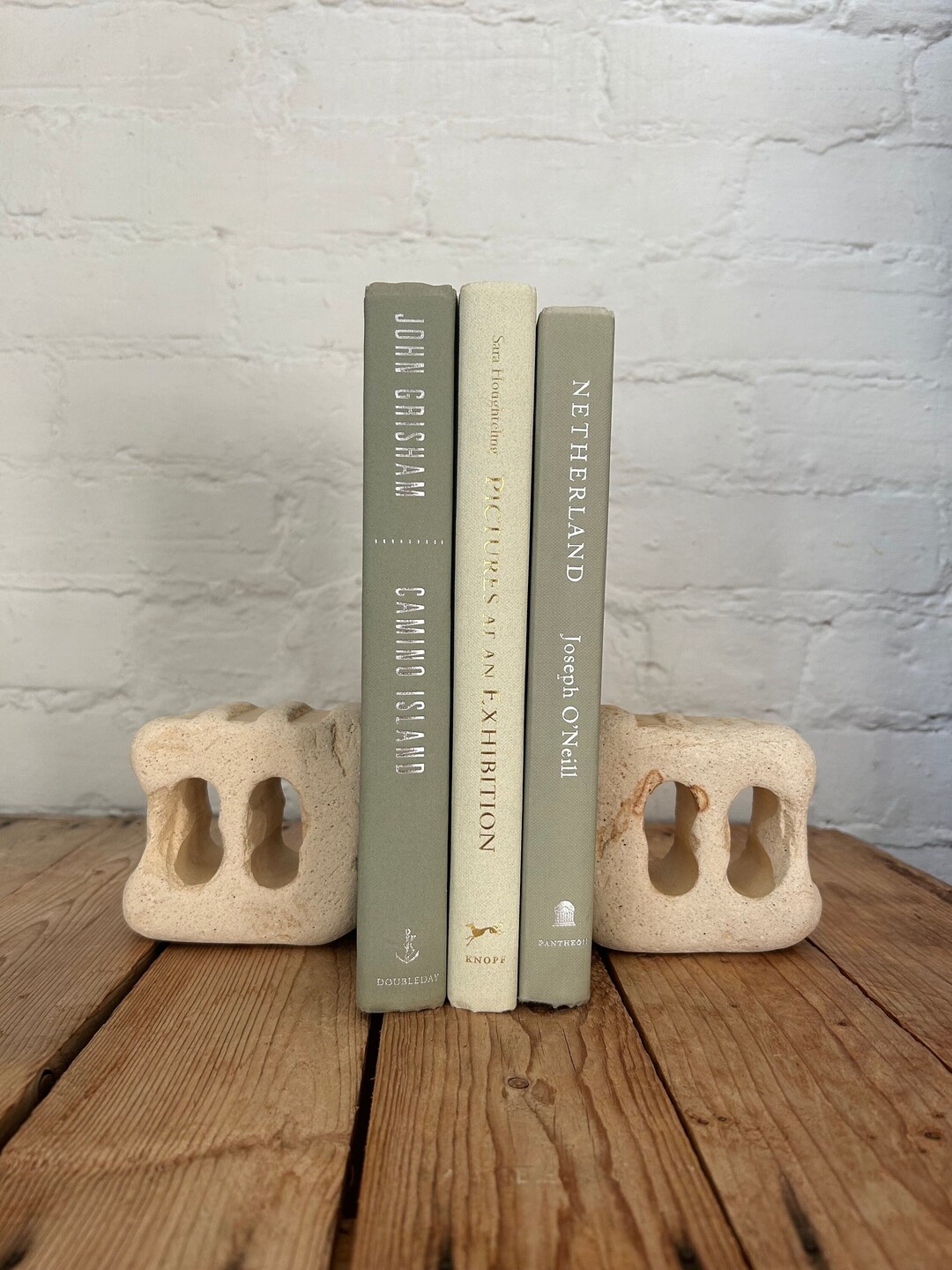 Industrial Bookends, off White Brick Bookends, Rustic and Natural ...