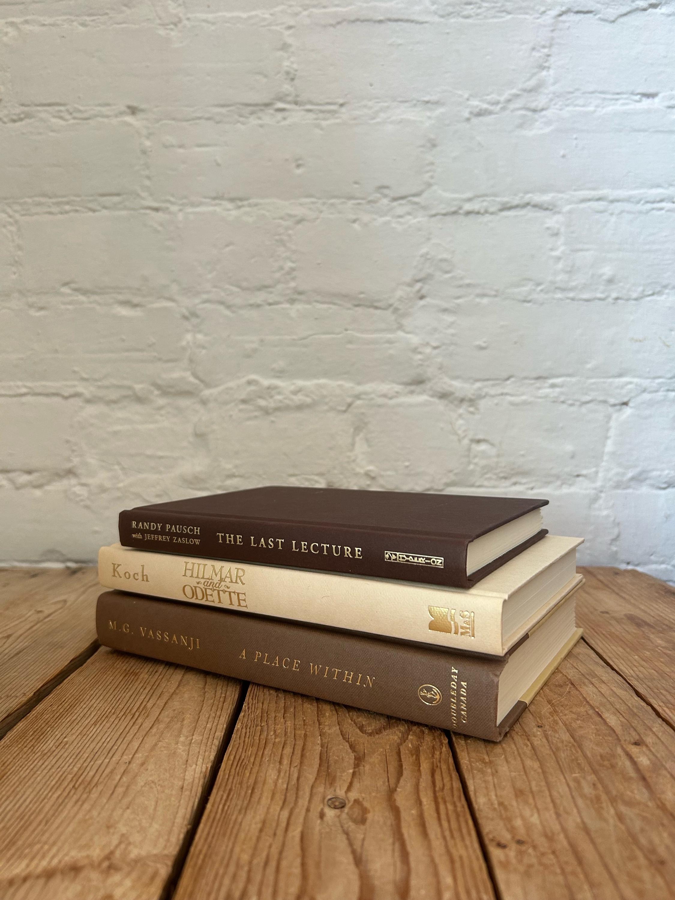 Brown Ombré Book Stack, Monochromatic Decor Books With Brown Beige ...