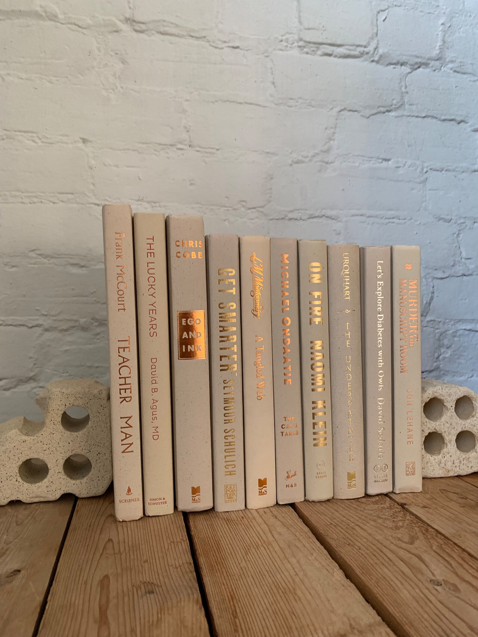 Beige Decorating Books, Books for Interior Design, Bookshelf Decor ...