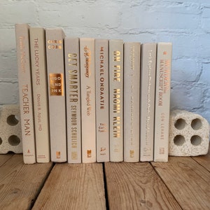 Beige Decorating Books, Books for Interior Design, Bookshelf Decor ...