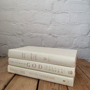 Vintage off White Books, off White Staging Books, Prop Books, Eggshell ...