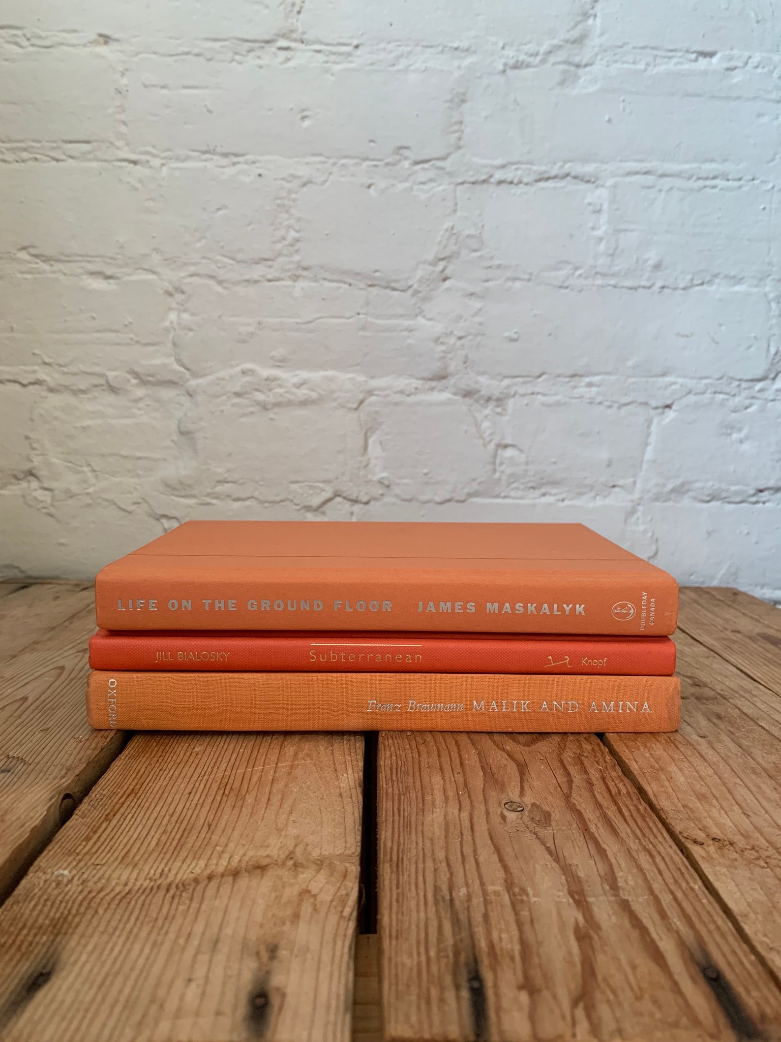 Orange Book Stack, Orange Book Decor, Decorative Display Books, Books ...