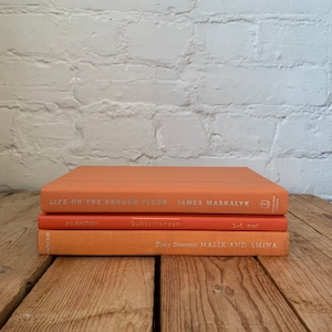 Orange Book Stack, Orange Book Decor, Decorative Display Books, Books ...