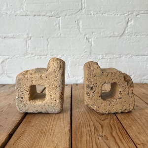 Unique Stone Bookends, Vintage Bookends, One of a Kind Pair of ...