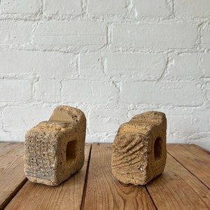 Unique Stone Bookends, Vintage Bookends, One of a Kind Pair of ...