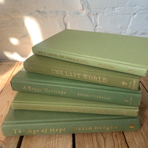 Olive Green Book Stack, Olive Green Book Decor, Decorative Books ...