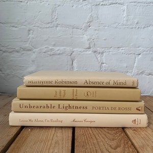 Tan Vintage Book Stack, Coffee Table Books, Shelf Decor Books, Neutral ...