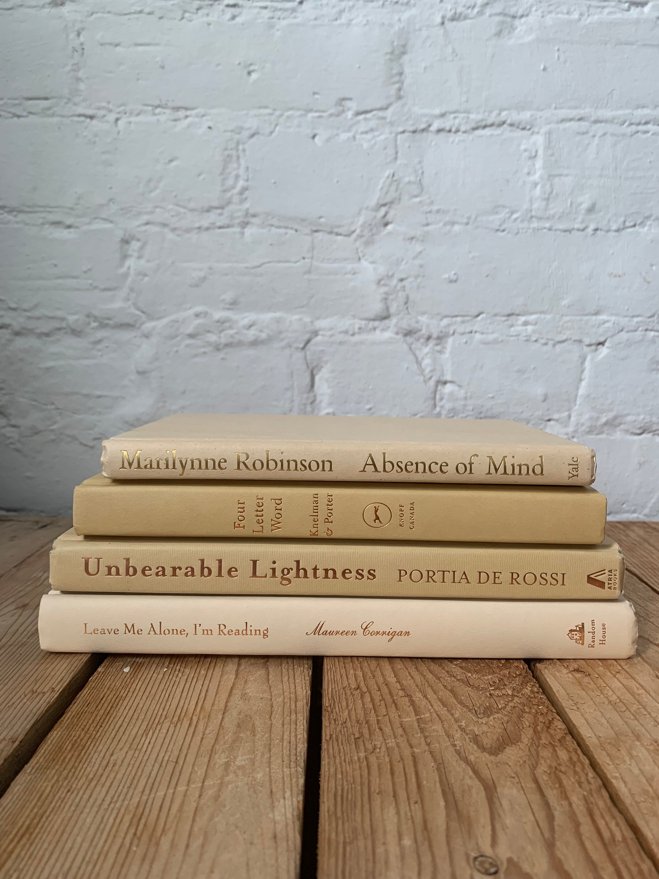 Tan Vintage Book Stack, Coffee Table Books, Shelf Decor Books, Neutral ...