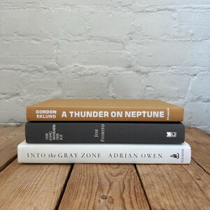 Tan White and Gray Book Stack, White Gray Tan Book Decor, Decorative ...