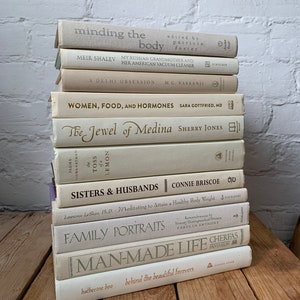 Ivory Staging Books, Decorative Book Stack, Vintage Books for Shelf ...