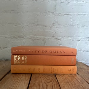Bundle of Peach Toned Books, Light Orange Book Stack, Decorative Books ...