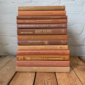 Brick Book Decor, Rustic Bookshelf Decor, Light Brown Stacked Books ...