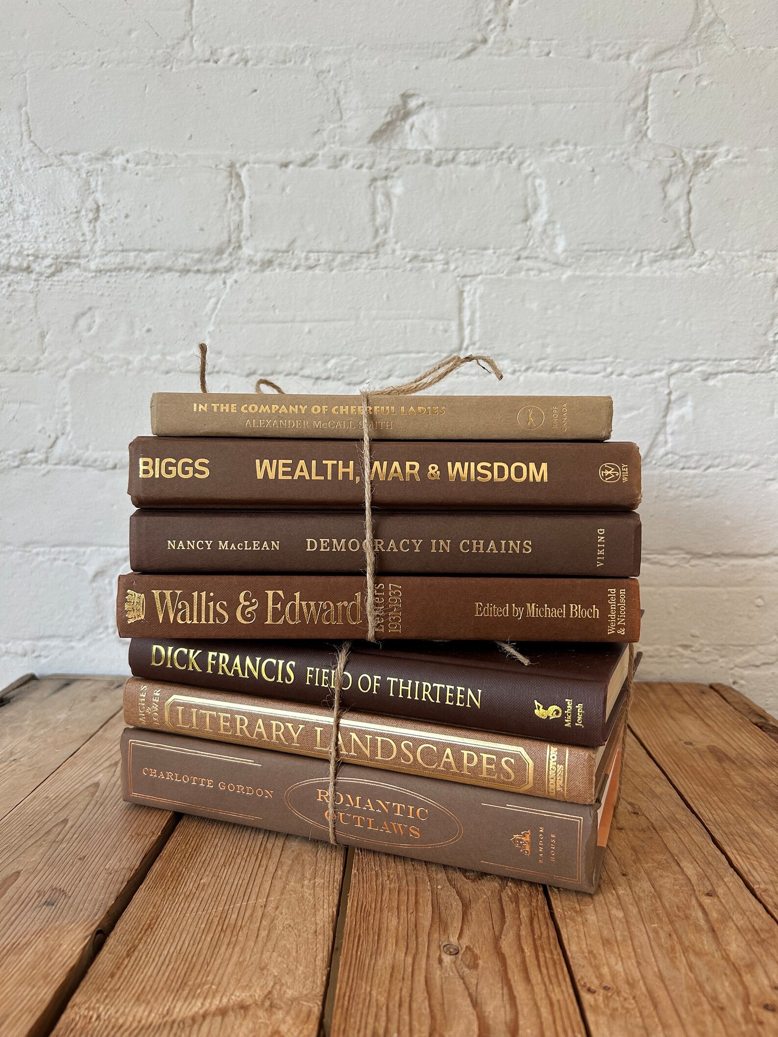 Mixed Brown Staging Books, Beautiful Brown Book Bundles for Bookshelf ...