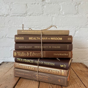Mixed Brown Staging Books, Beautiful Brown Book Bundles for Bookshelf ...