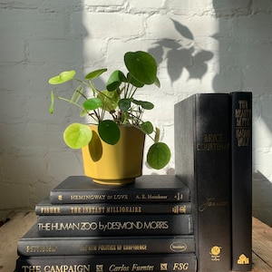 Black Book Stack, Black Stacked Books, Black Book Decor, Black Coffee ...