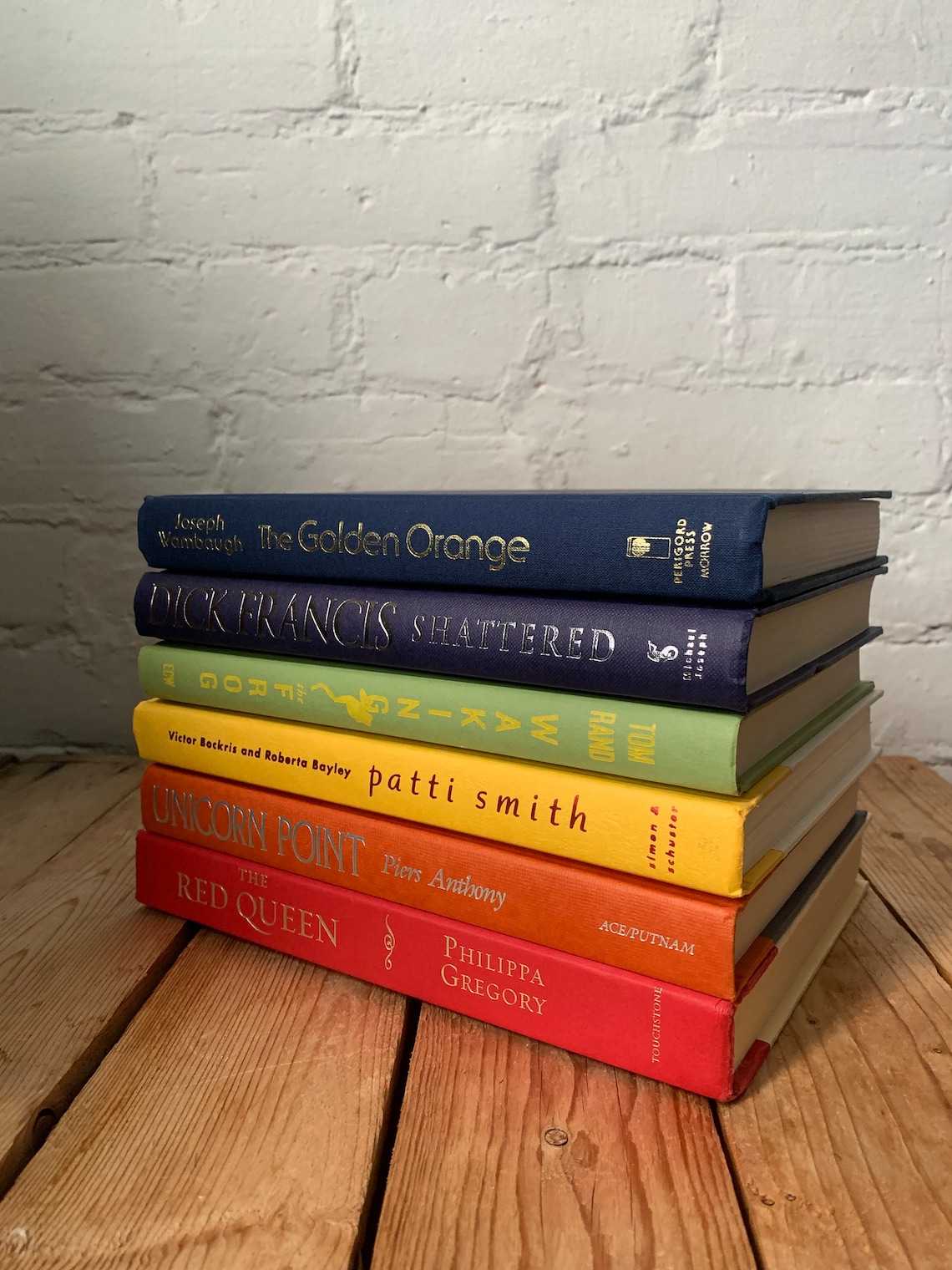 Rainbow Book Stack, Rainbow Decor, Bookshelf Styling Decor Books, Home ...