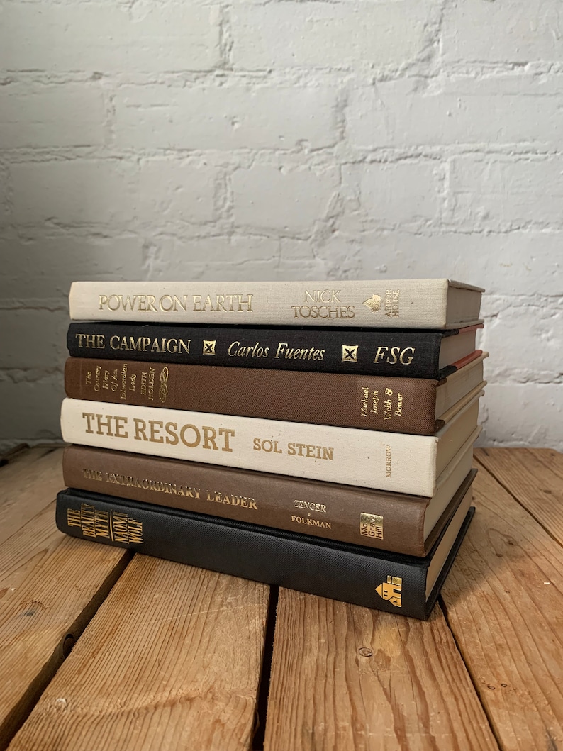 Brown Black and Ivory Book Stack, Decorative Books, Prop Styling ...