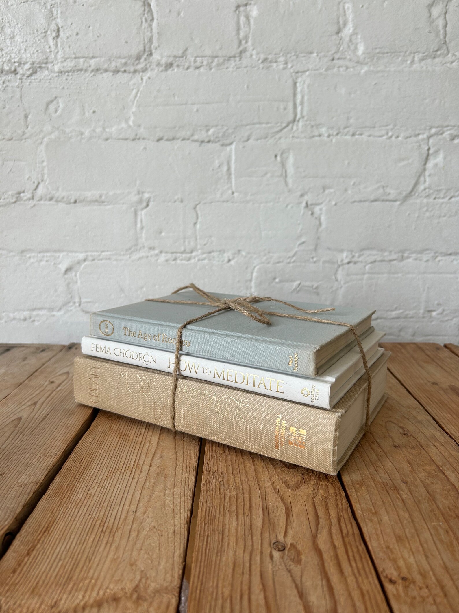 Neutral Decorative Book Bundles in White Gray and Cream, Curated Book ...