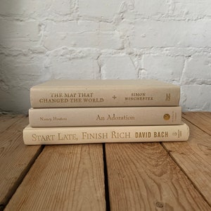 Beige Book Stack, Staging Books, Aesthetic Books, Bookshelf Decor ...