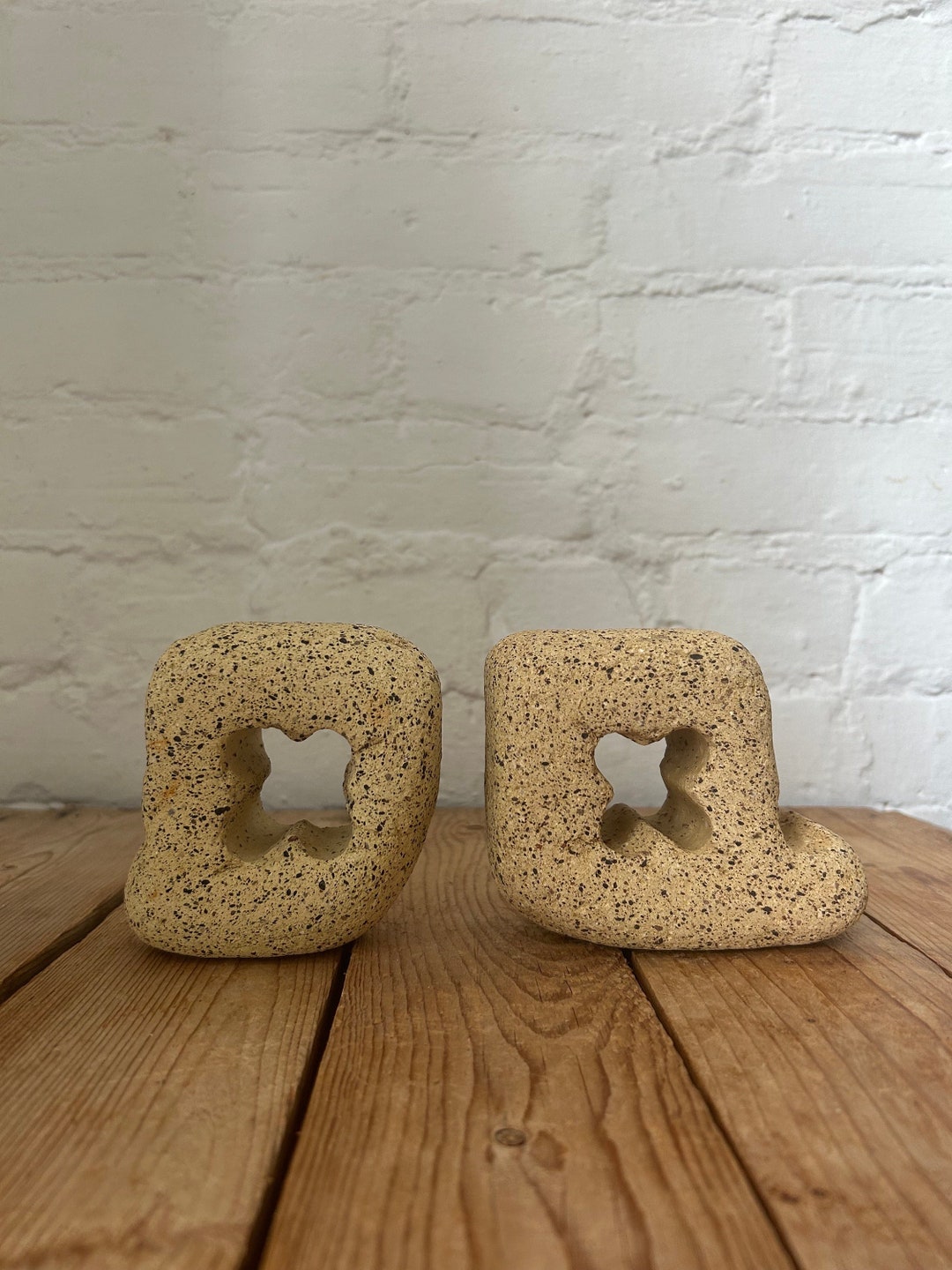 Natural Stone Bookends, Brick Rustic Neutral Stone Bookends, One of a ...