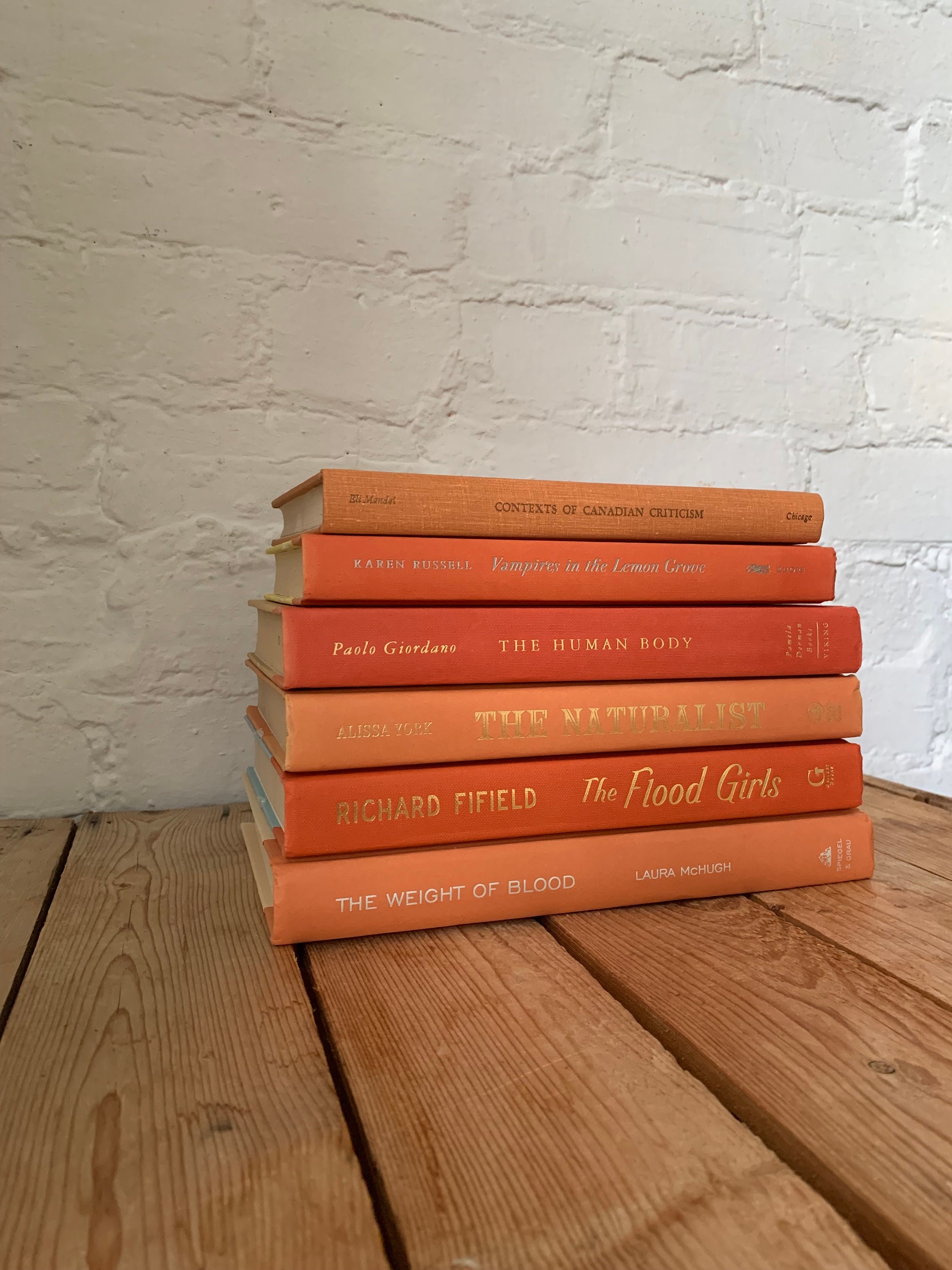 Shades of Orange Staging Books, Books for Styling Coffee Tables and ...