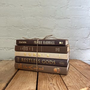 Cream Brown Book Stack, Beige and Brown Decorative Book Stack, Styling ...