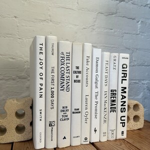 White and Black Staging Books, White Home Decor, Custom Book Stack ...