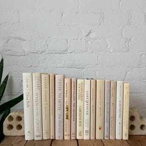 Soft Neutral Books for Decorating, Luxury Staging Book Stack, Light ...