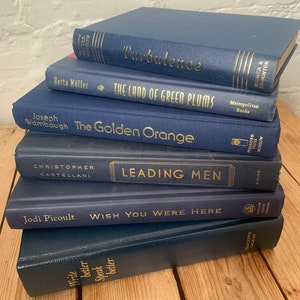 Navy Blue Decorative Book Stack, Blue Book Decor, Blue Home Decor, Blue ...
