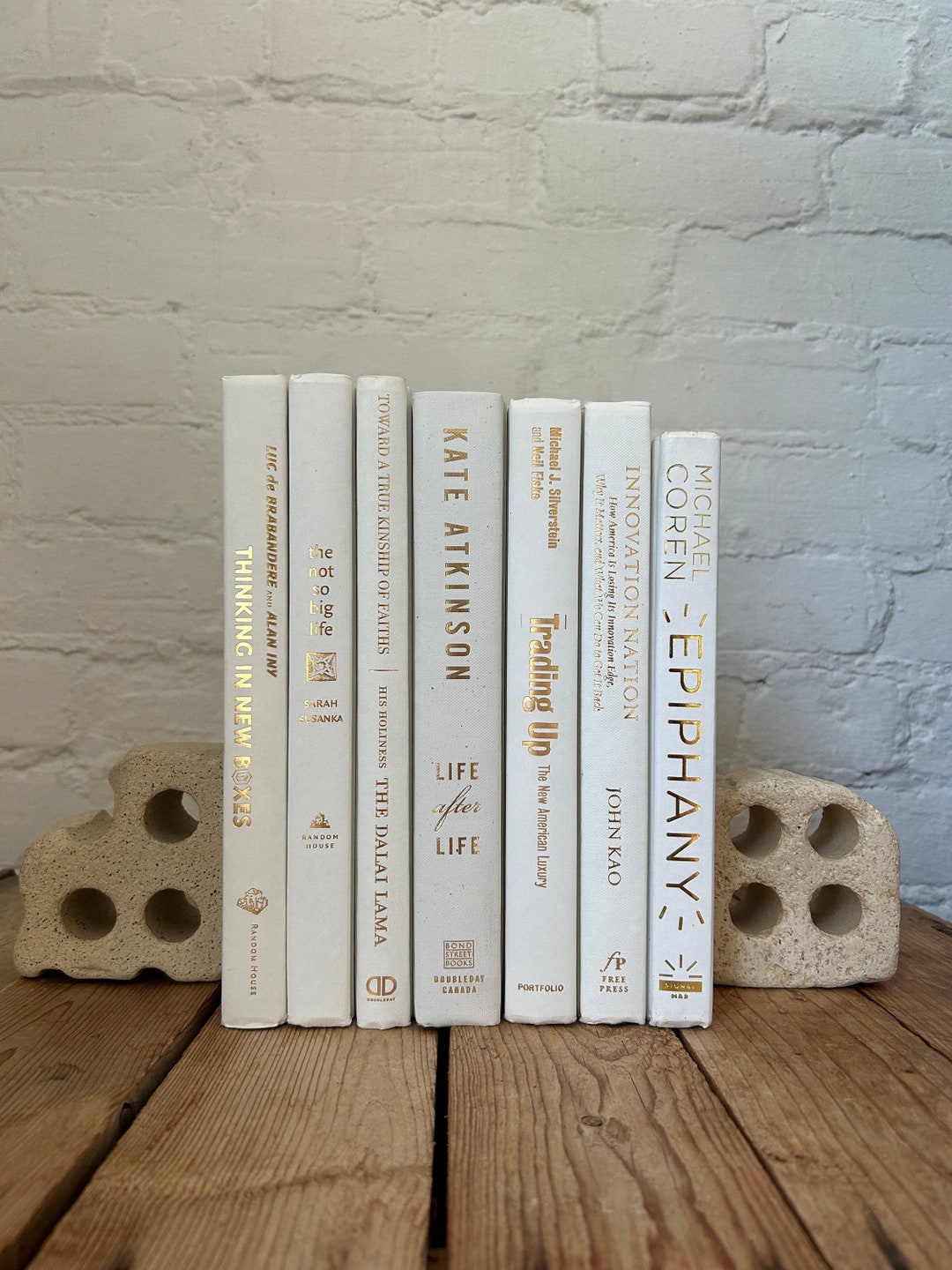 White Decorative Book Bundle, White Home Decor, Styling Books, White ...