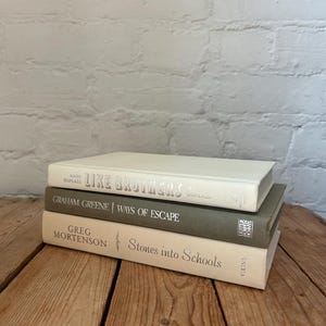Neutral Book Stack, Luxury Staging Books, Decorative Books for Shelf ...