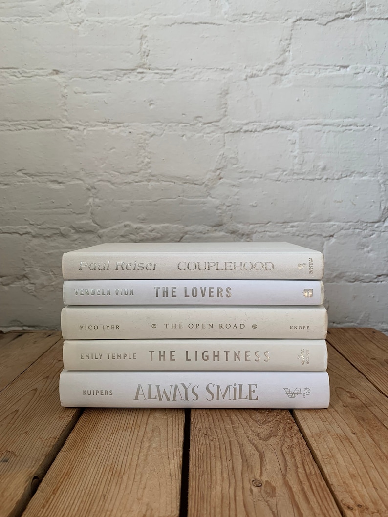 White Decorative Books White Shelf Aesthetic White Prop - Etsy
