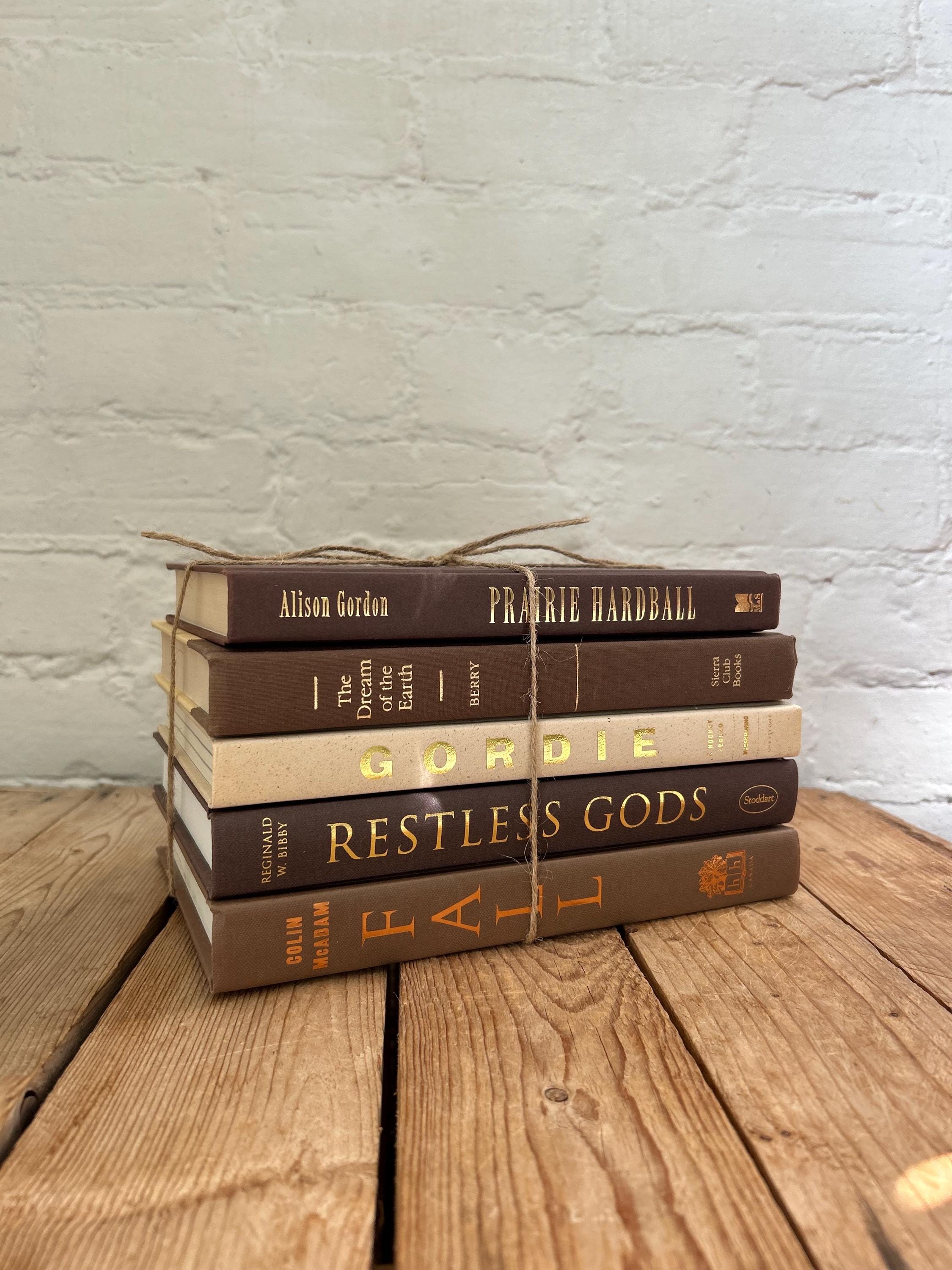 Cream Brown Book Stack, Beige and Brown Decorative Book Stack, Styling ...