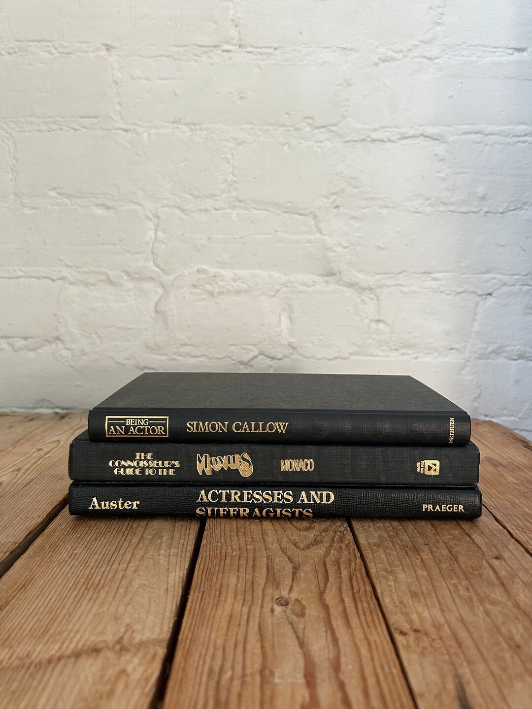 Acting and Movie Themed Black Book Stack, 3 Black Movie Themed Book ...