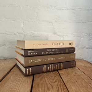 Book Stack, Neutral Decor, Beige Brown Bundle of Decorative Books ...