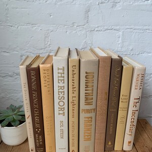 Neutral Book Set, Cream and Brown Staging Books, Modern Home Decor ...