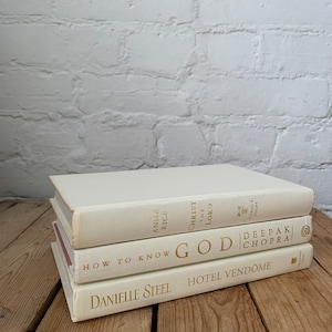 Vintage off White Books, off White Staging Books, Prop Books, Eggshell ...