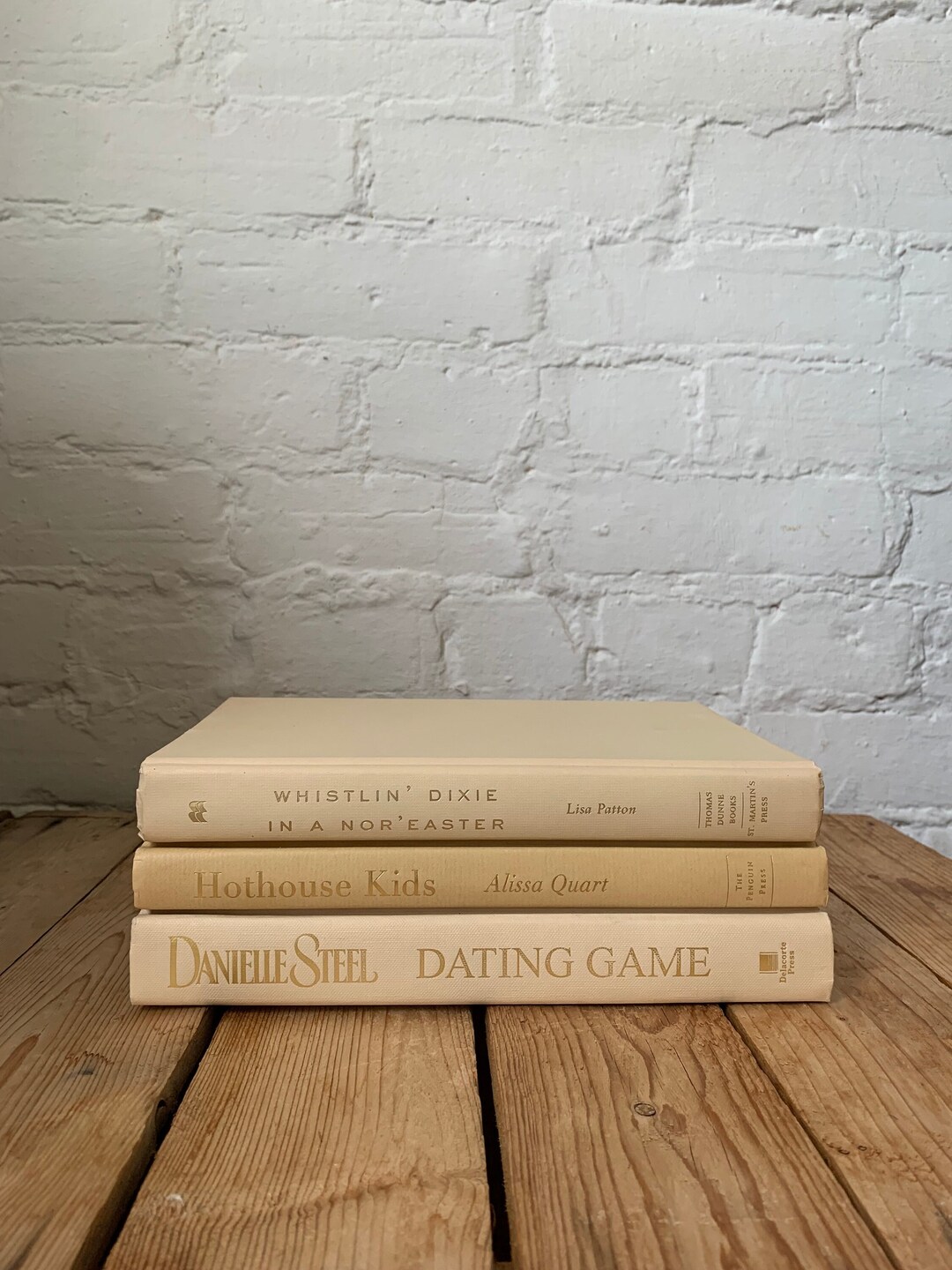 Beige Book Stack, Staging Books, Aesthetic Books, Bookshelf Decor ...