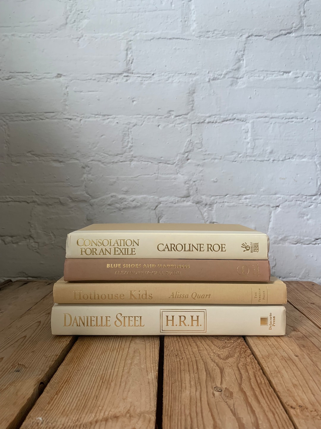 Rose Ivory Cream Staging Book Stack, Warm Pink Tan Book Bundle ...