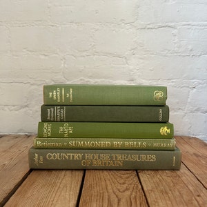 Bundle of Green Aesthetic Books, Staging Books, Green Decorative Books ...