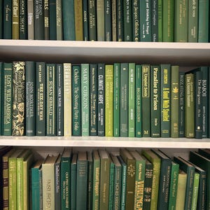 Green Decorative Books, Green Home Decor Accent Ideas for Bookshelf ...